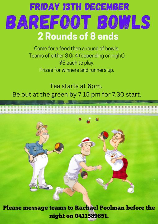 Tintinara Barefoot Bowls - LawnBowls.com