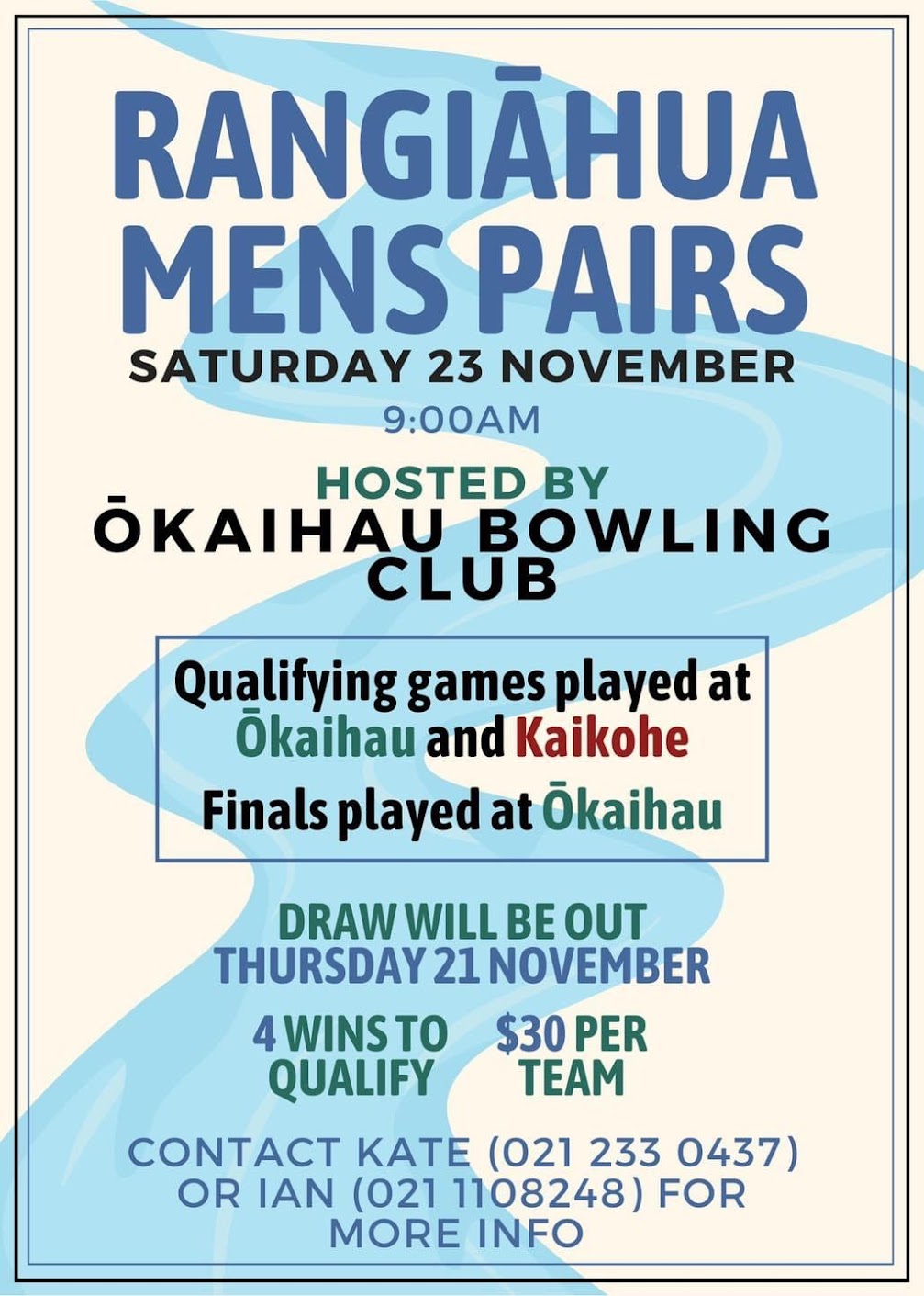 Rangiahua Mens Pairs - LawnBowls.com