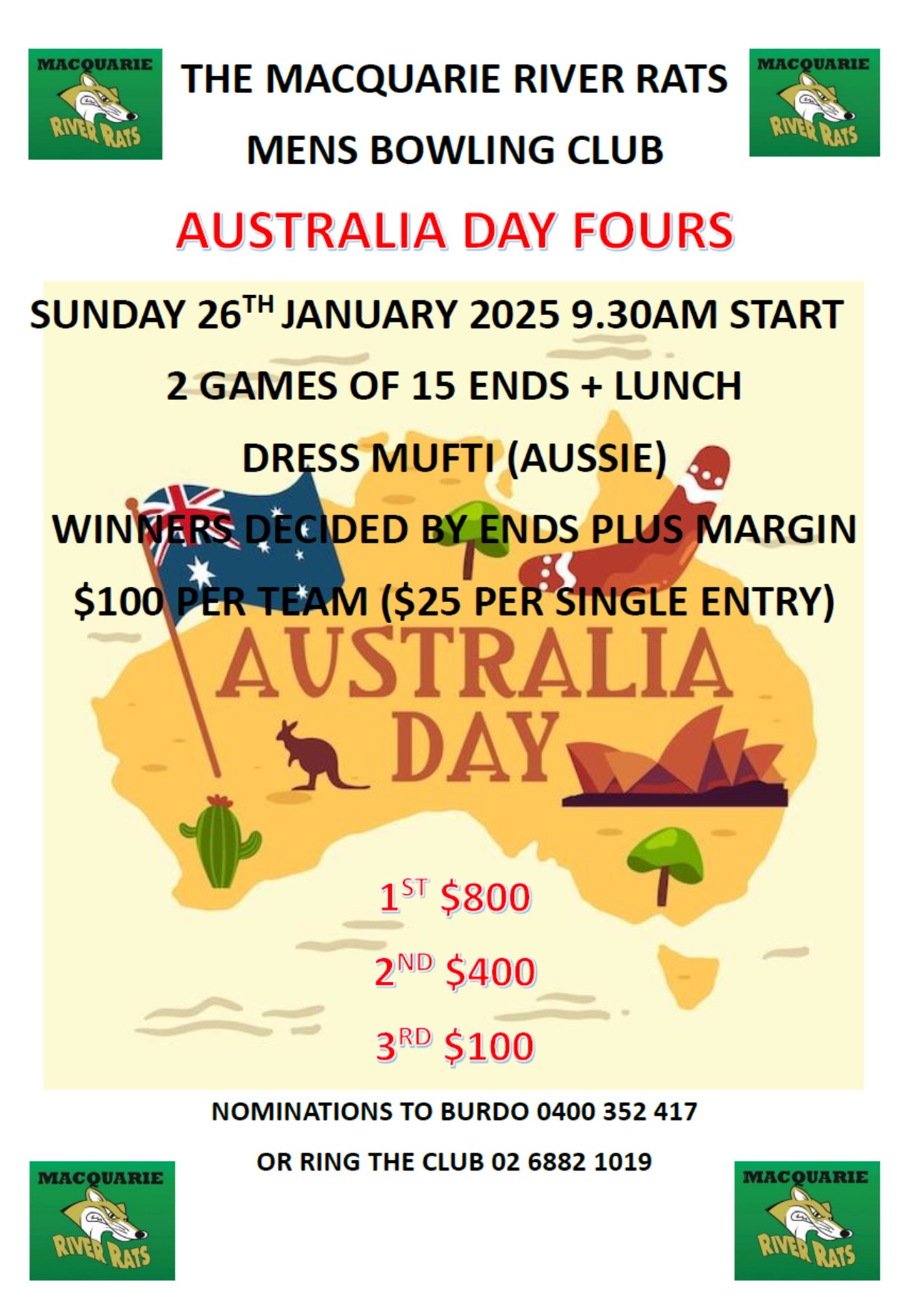 Australia Day Fours - LawnBowls.com