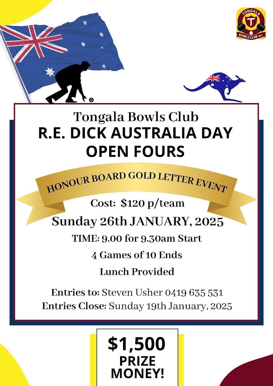 R.E. Dick Australia Day Open Fours - LawnBowls.com