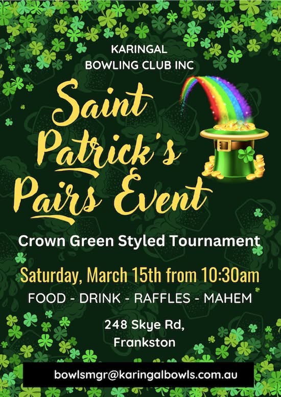 St Patricks Pairs Event - LawnBowls.com