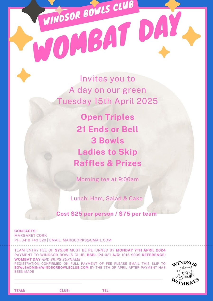 Wombat Day Open Triples - LawnBowls.com