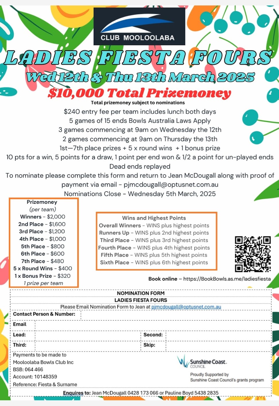 Ladies Fiesta Fours - LawnBowls.com